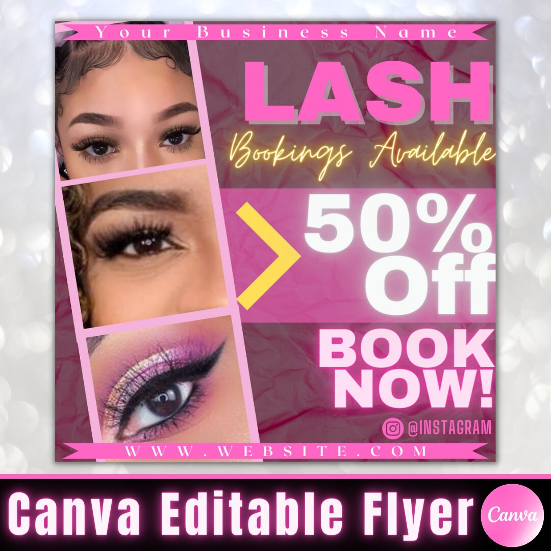 Lash Booking Available Flyer Book Now Appointments Available Eyelashes ...
