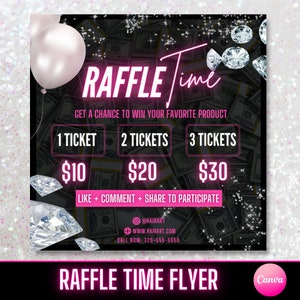 Raffle Time Flyer Template, Social Media Instagram Raffle Post, Beauty ...