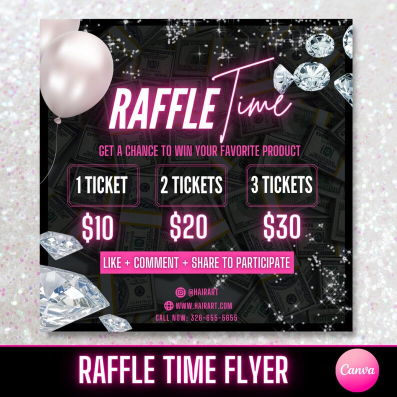 Raffle Time Flyer Template Social Media Instagram Raffle - Etsy
