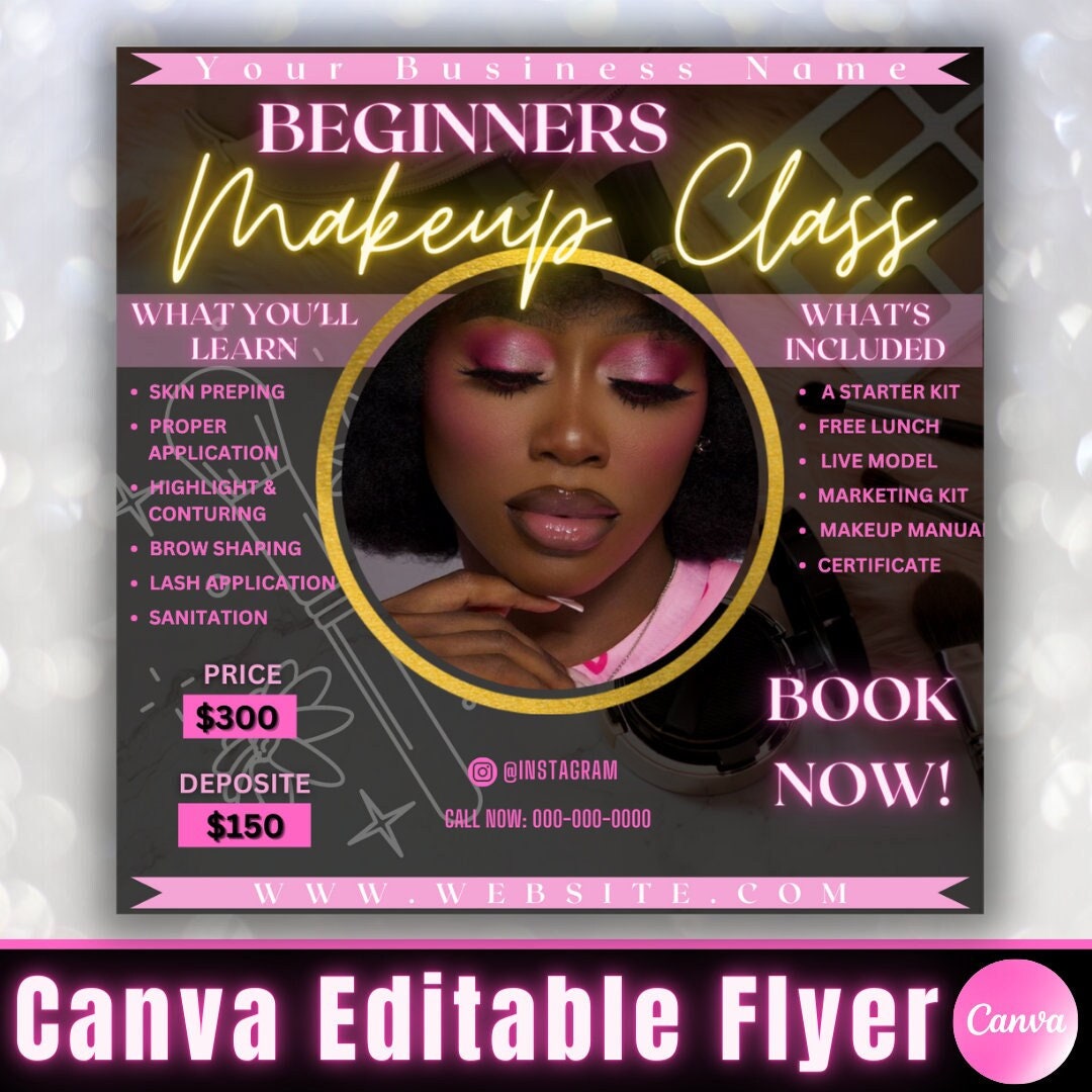 Beginners Makeup Training DIY Social Media Flyer Makeup Tech Course ...