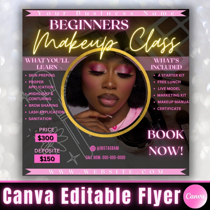 Beginners Makeup Training DIY Social Media Flyer Makeup Tech - Etsy
