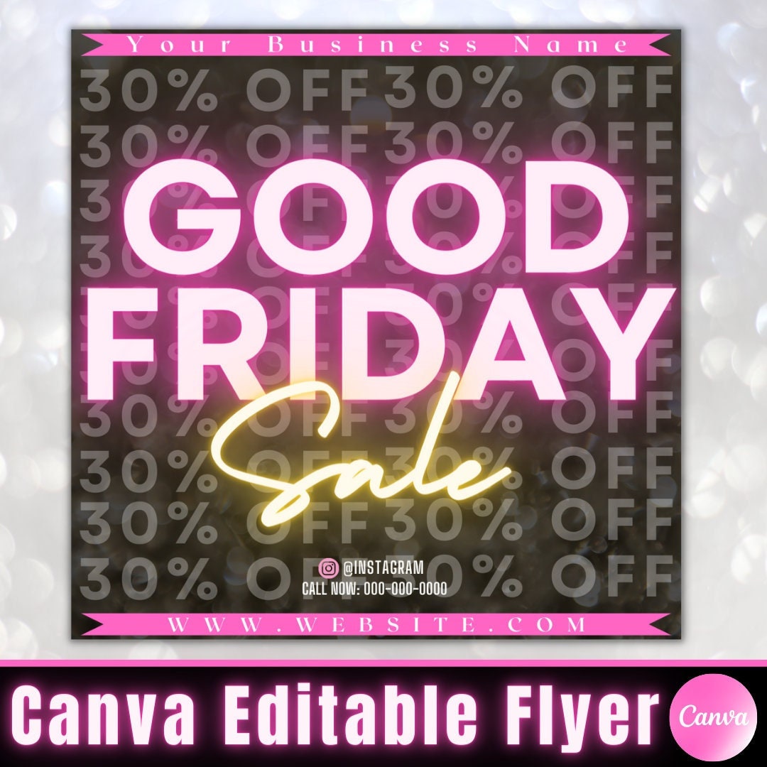 Good Friday Sale Flyer Church Template Easter DIY Church Conference ...