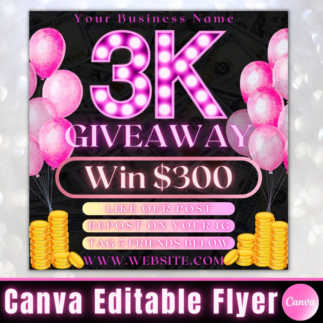 DIY Followers Celebration Giveaway Flyer / Social Media Flyer Hair ...