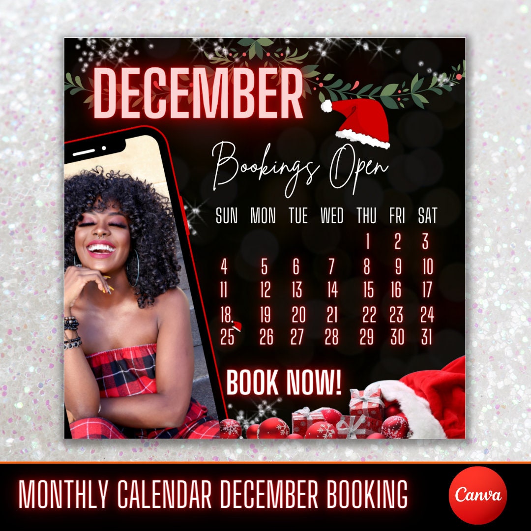 Appointment Available Flyer, December Booking Instagram Template, Canva ...