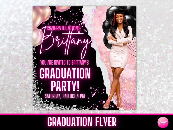 Printable Graduation Party Invite Template Editable Grad - Etsy