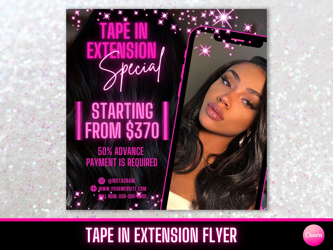 Tape in Extension Special Flyer, Social Media Post Engagement, Hair ...