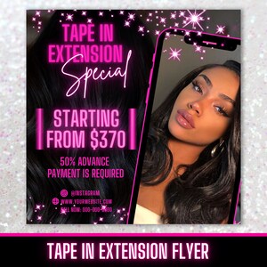 Tape in Extension Special Flyer Social Media Post Engagement - Etsy