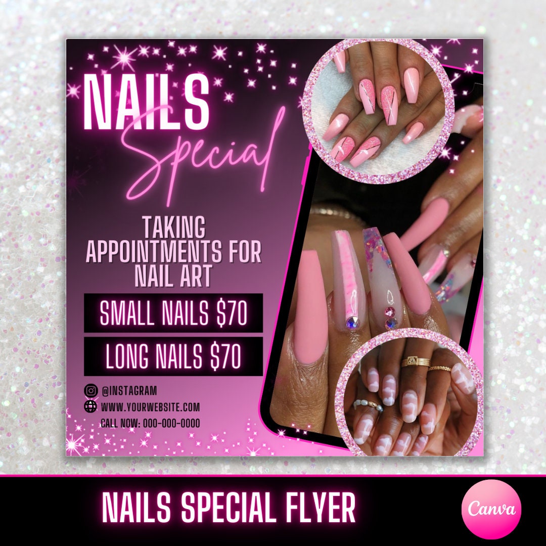 Nail Specials Flyer DIY Glam Appointment Available Template Etsy Nail Specials Flyer DIY Glam Appointment Available Template Etsy
