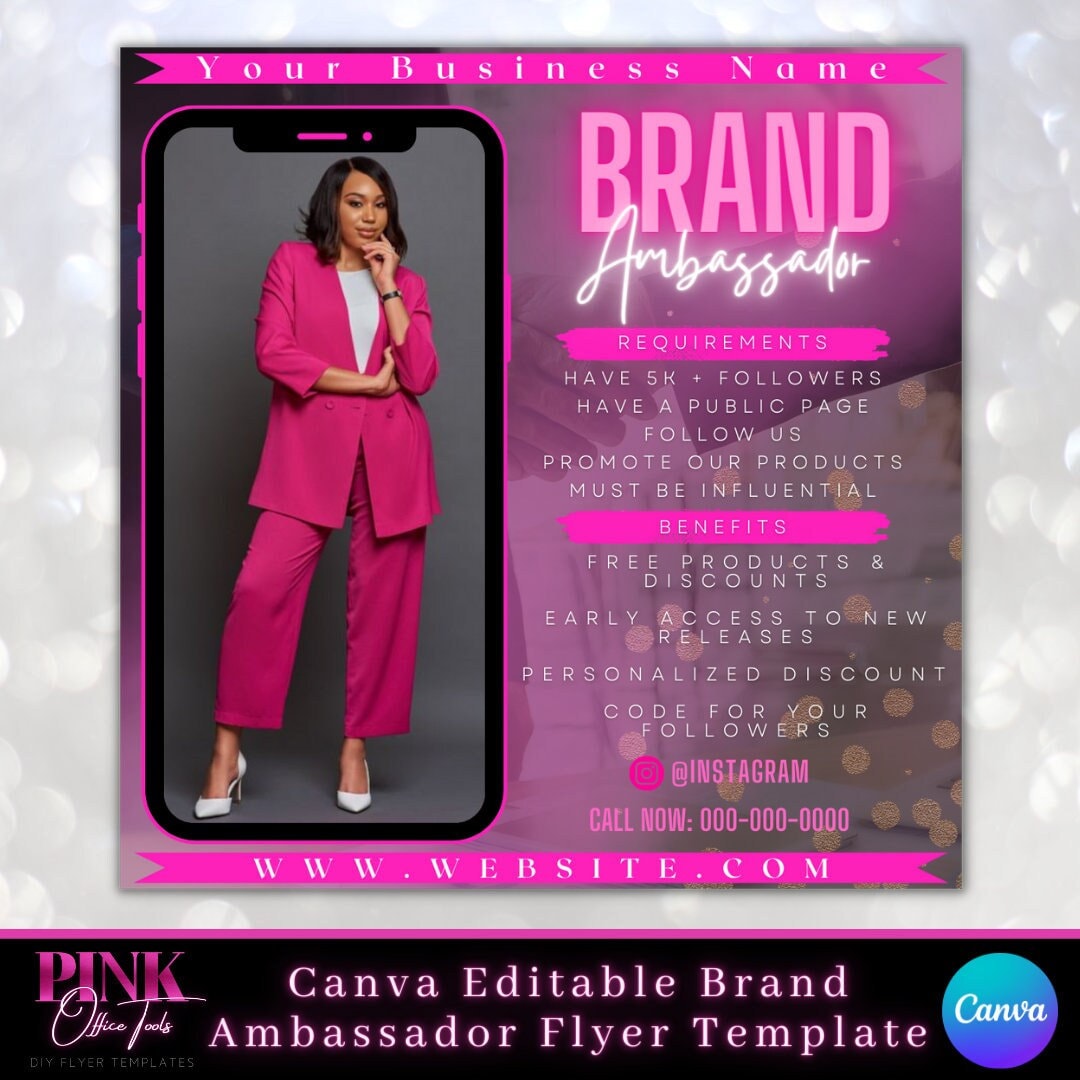 Editable Brand Ambassador Canva Flyer Template / Hair Flyer Design ...