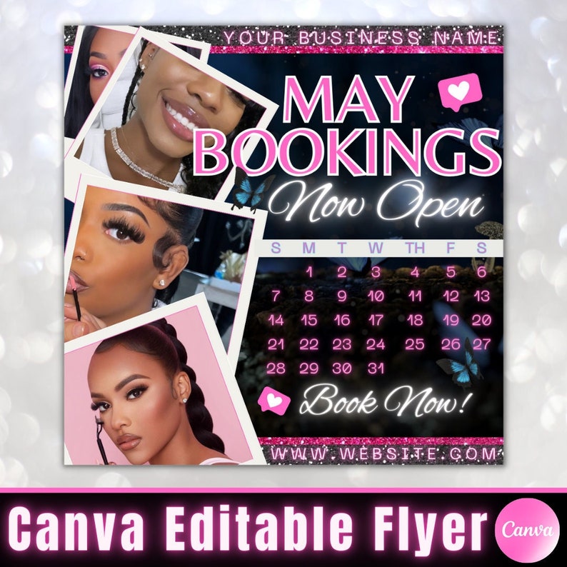 Editable May Bookings Flyer / Canva Template Bookings Now Open - Etsy