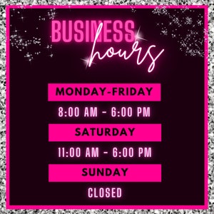 Personalized Business Hours Flyer Template, Editable Open and Close ...