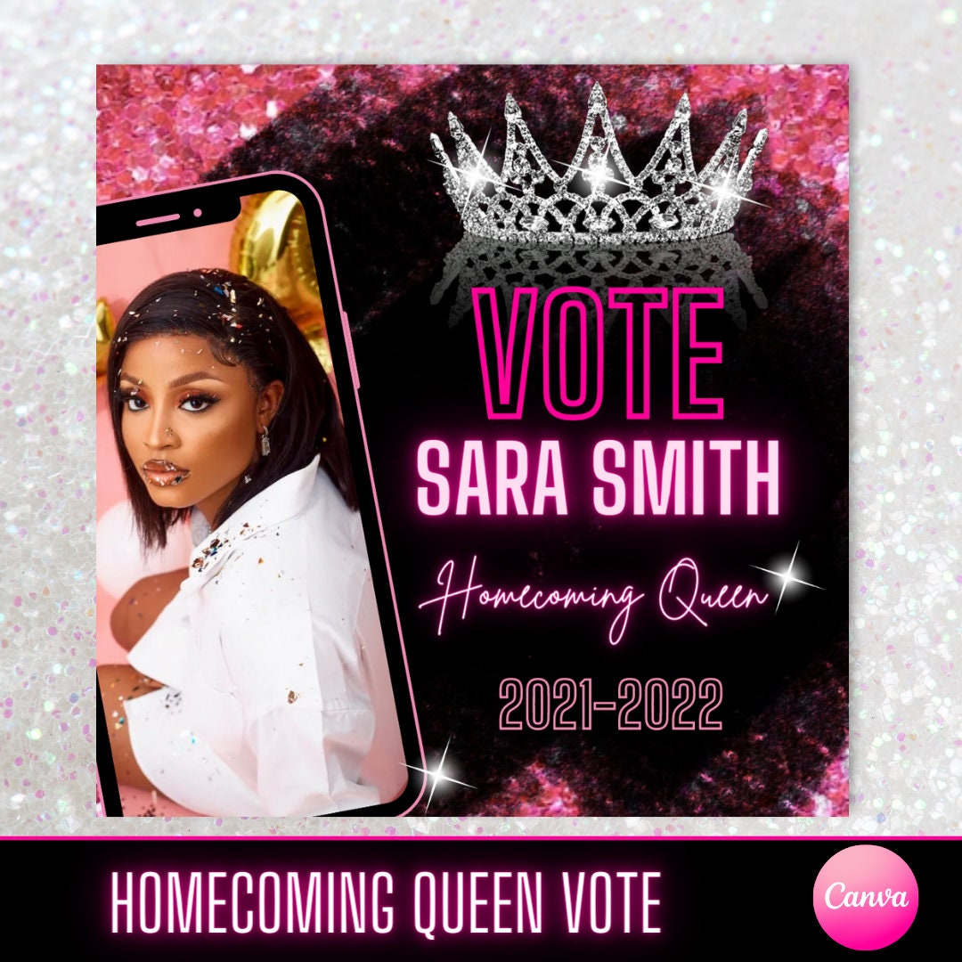 Printable Vote Homecoming Queen Flyer Diy Voting Campaign Social