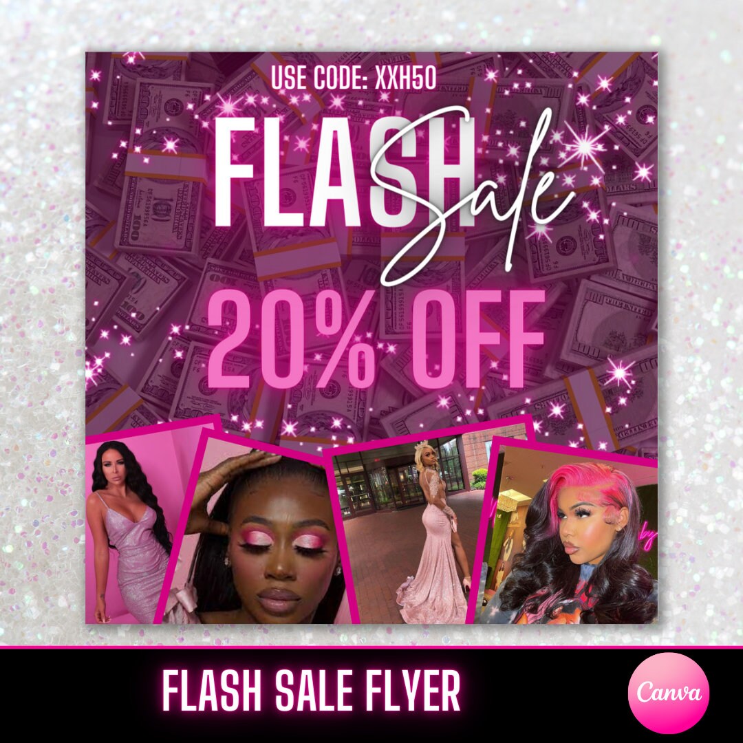 Flash Sale Flyer Template DIY Beauty Business Hair Lash - Etsy