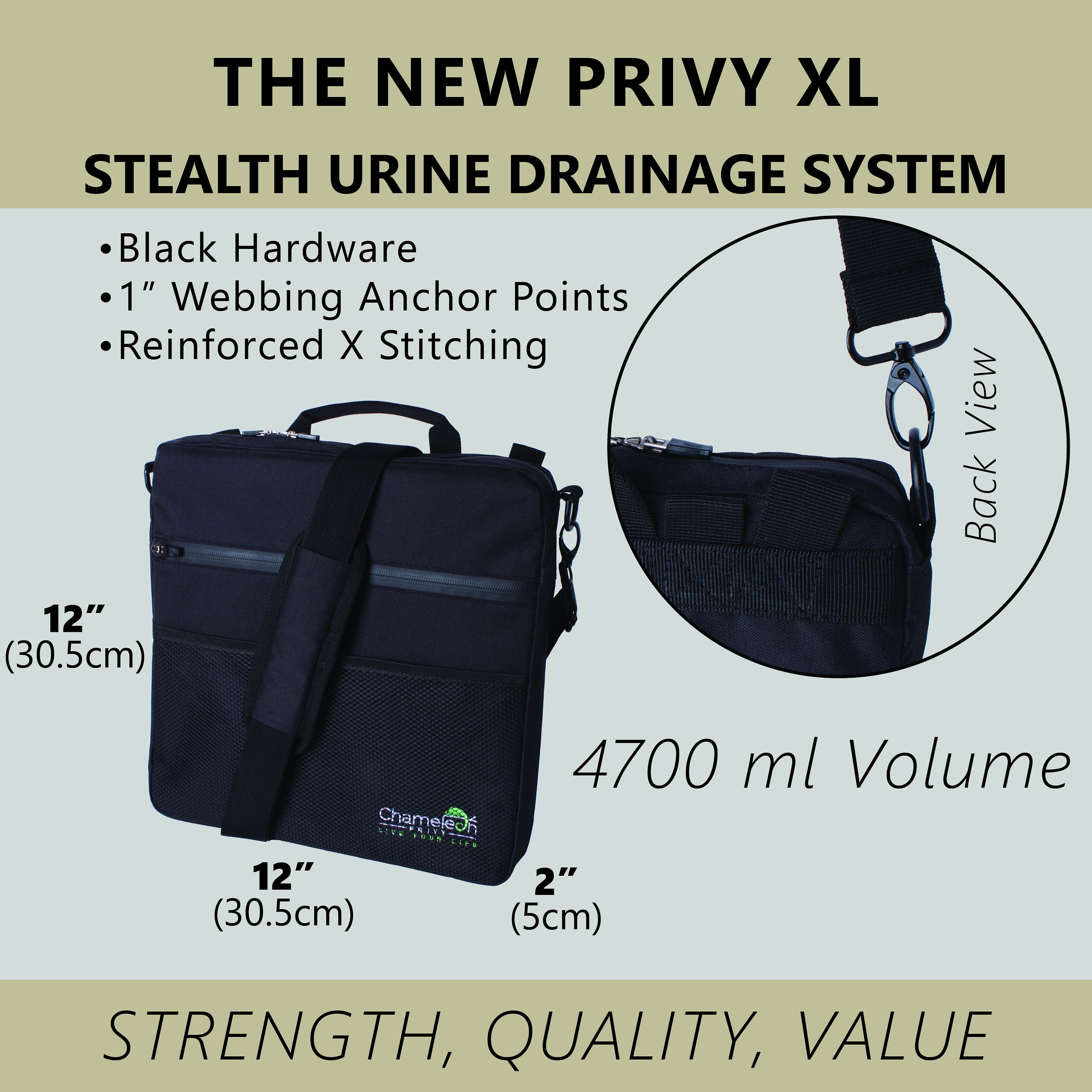 NEW PRIVY XL Urine Drainage Bag Holder, Catheter Bag Cover, Urostomy ...