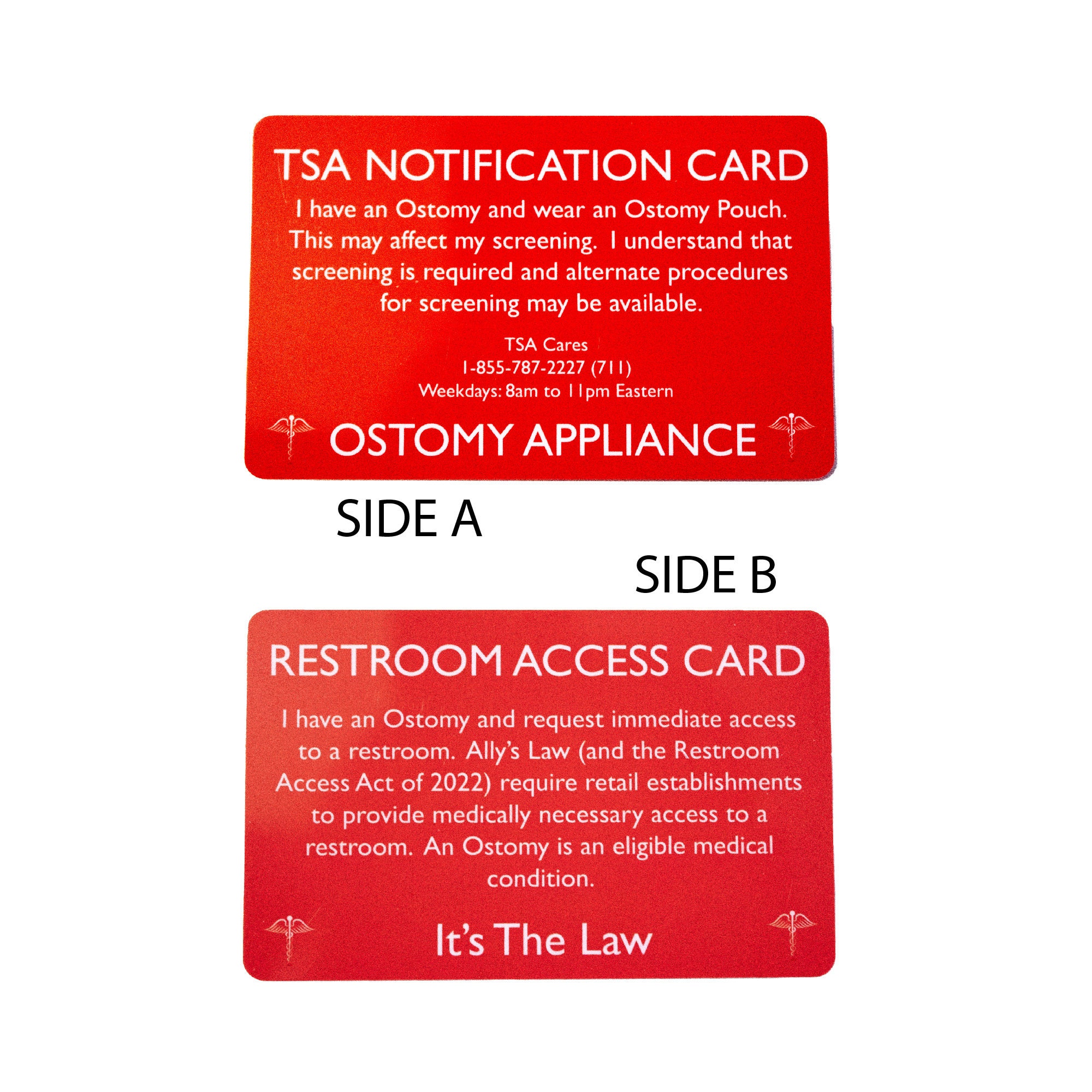 Ostomy & Restroom Access Notification Card Credit Card / Wallet Sized ...