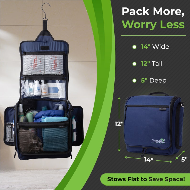Ostomy Travel Bag XL Hanging Toiletry Organizer, Ostomy Supplies Bag ...
