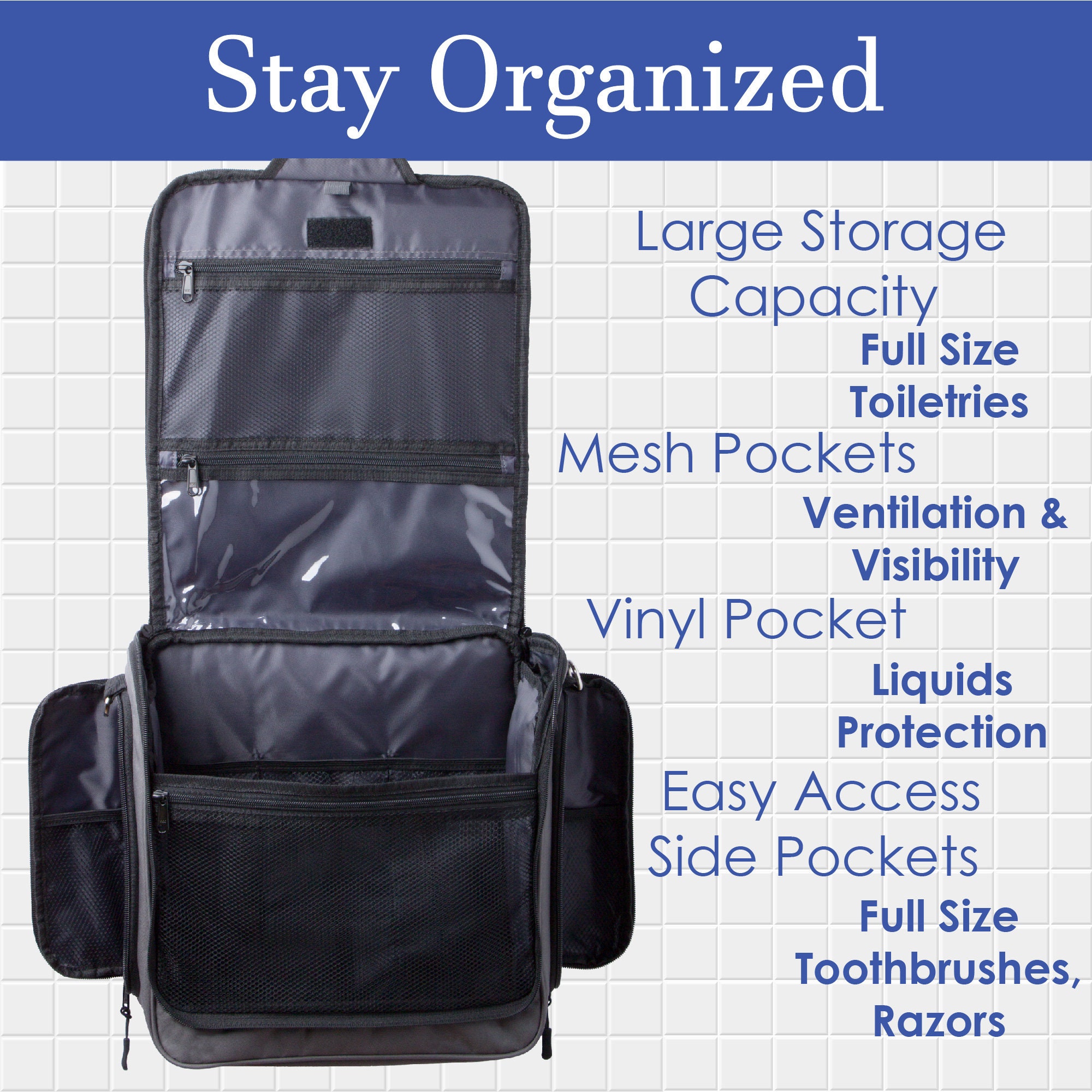 Explorer II Ostomy Travel Bag XL Hanging Toiletry Organizer, Ostomy ...