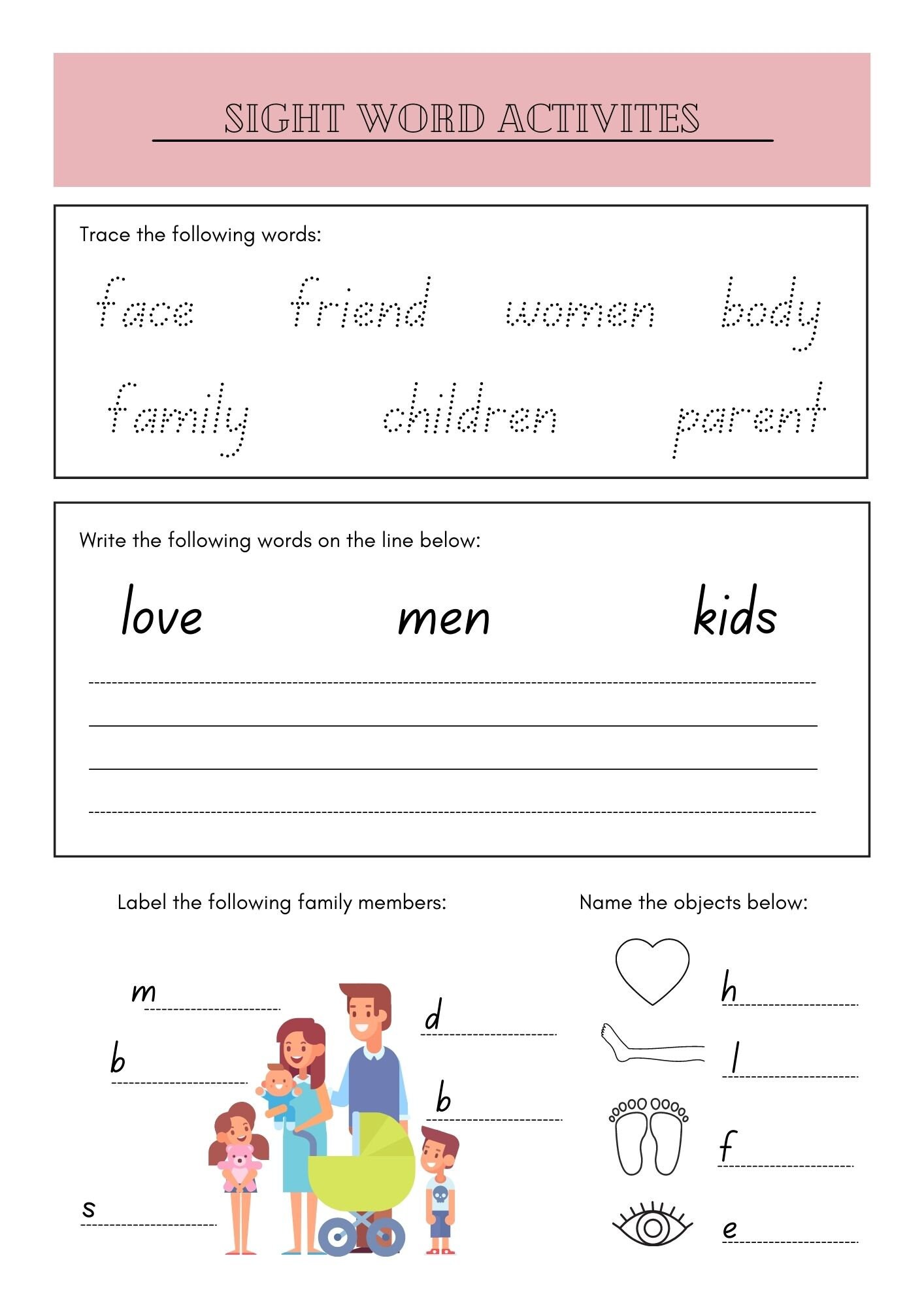 10 Printable Sight Word Activities Toddler Printable - Etsy