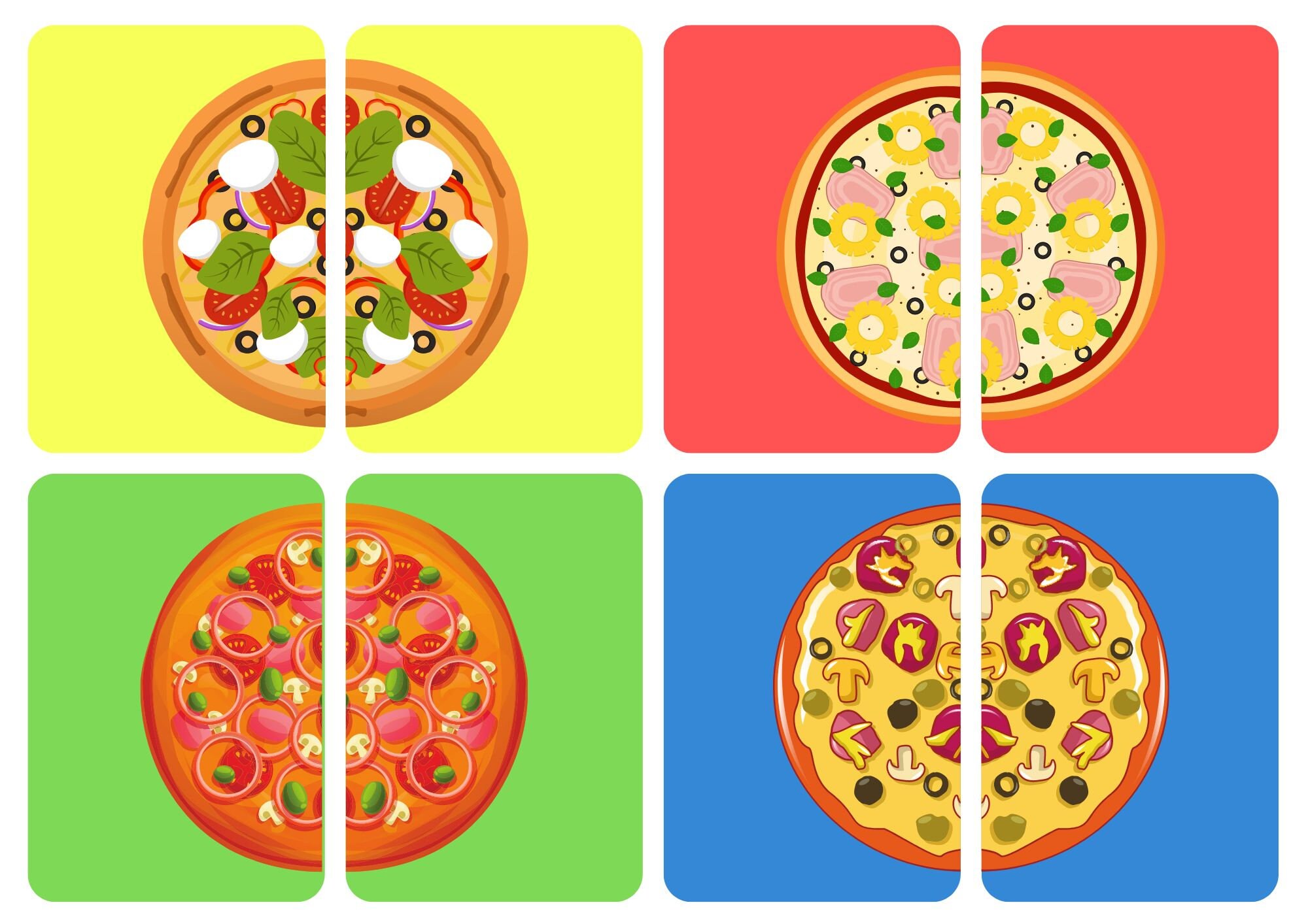 Printable Matching Card Set, 72 Picture Cards, Printable Toddler ...