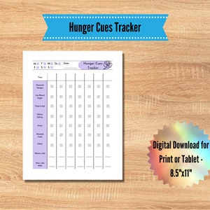 Printable PDF Hunger Cues Tracker for Habit Tracking and Mindful Eating ...