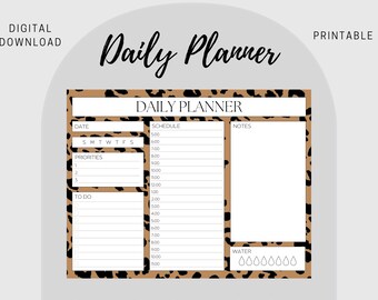 Undated Daily Planner Printable Digital Download Cheetah Print - Etsy