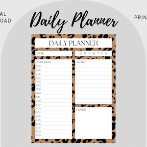 Undated Daily Planner Printable Digital Download Cheetah Print - Etsy