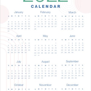 Minimalist 2022 Calendar - Part 2 - Etsy
