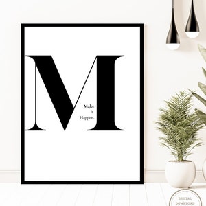 Letter M Printable Poster,motivational, Inspirational, Quote Wall Art ...