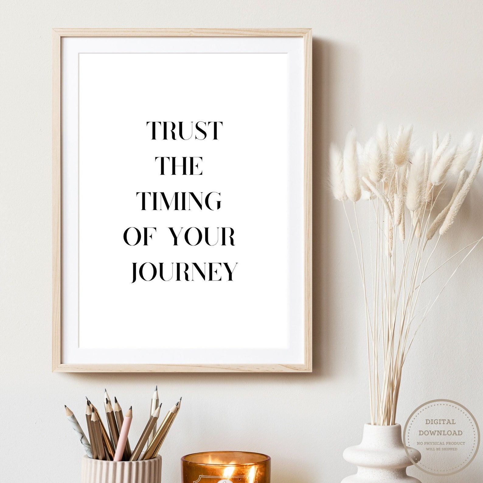Trust the Timing, Inspirational Wall Art, Motivative, Quote Wall Art ...