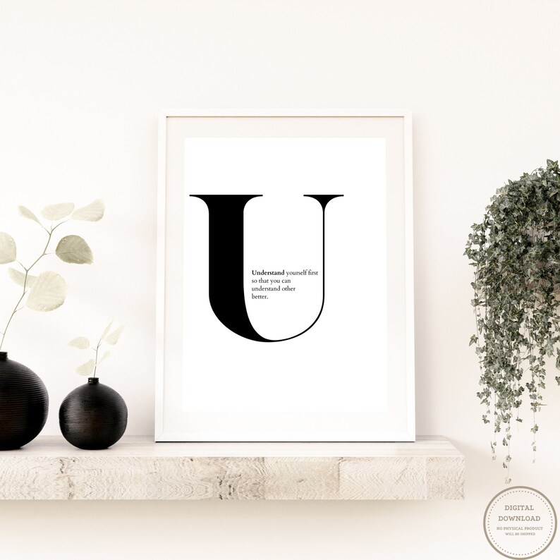 Letter U Printable Poster,motivational, Inspirational, Quote Wall Art ...