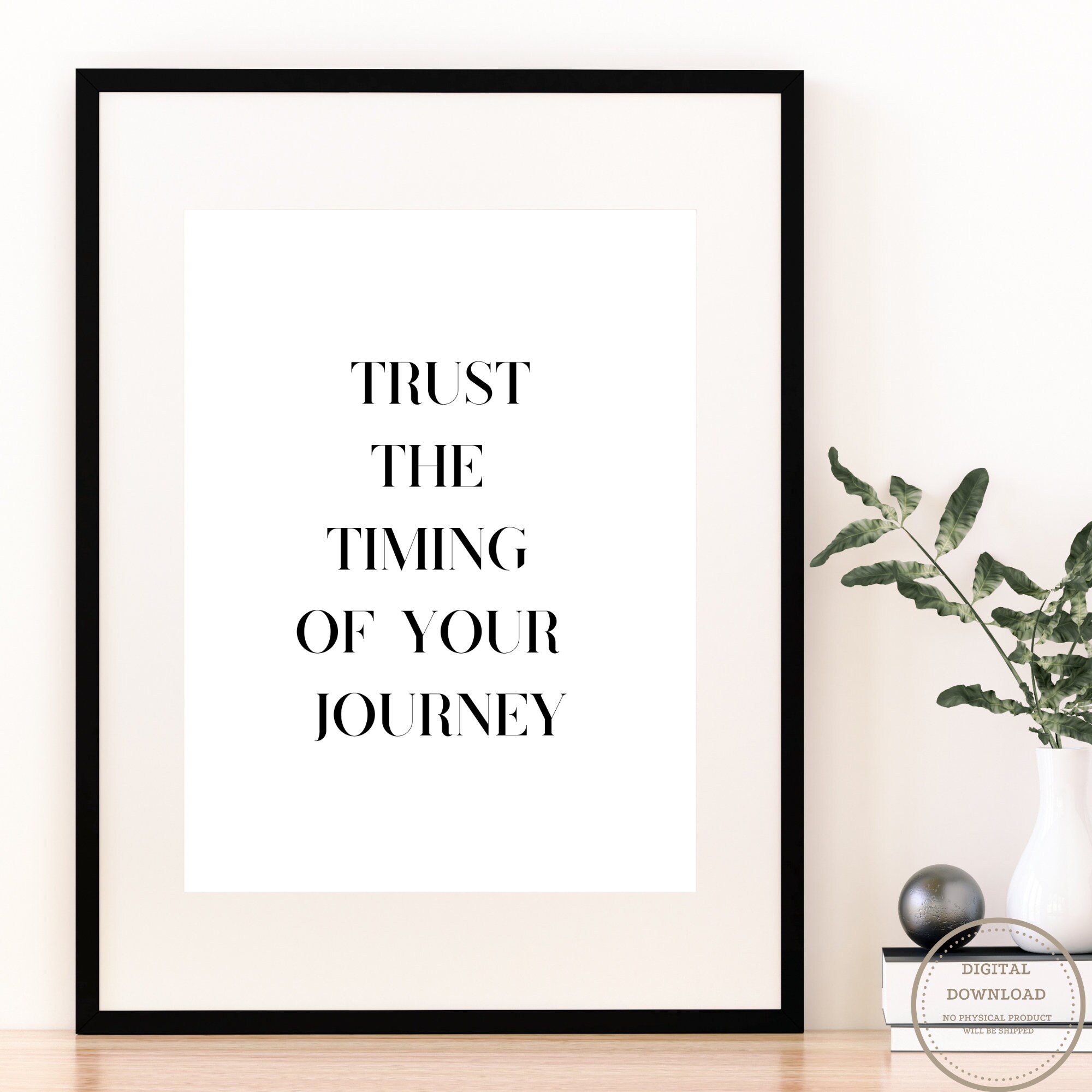 Trust the Timing, Inspirational Wall Art, Motivative, Quote Wall Art ...