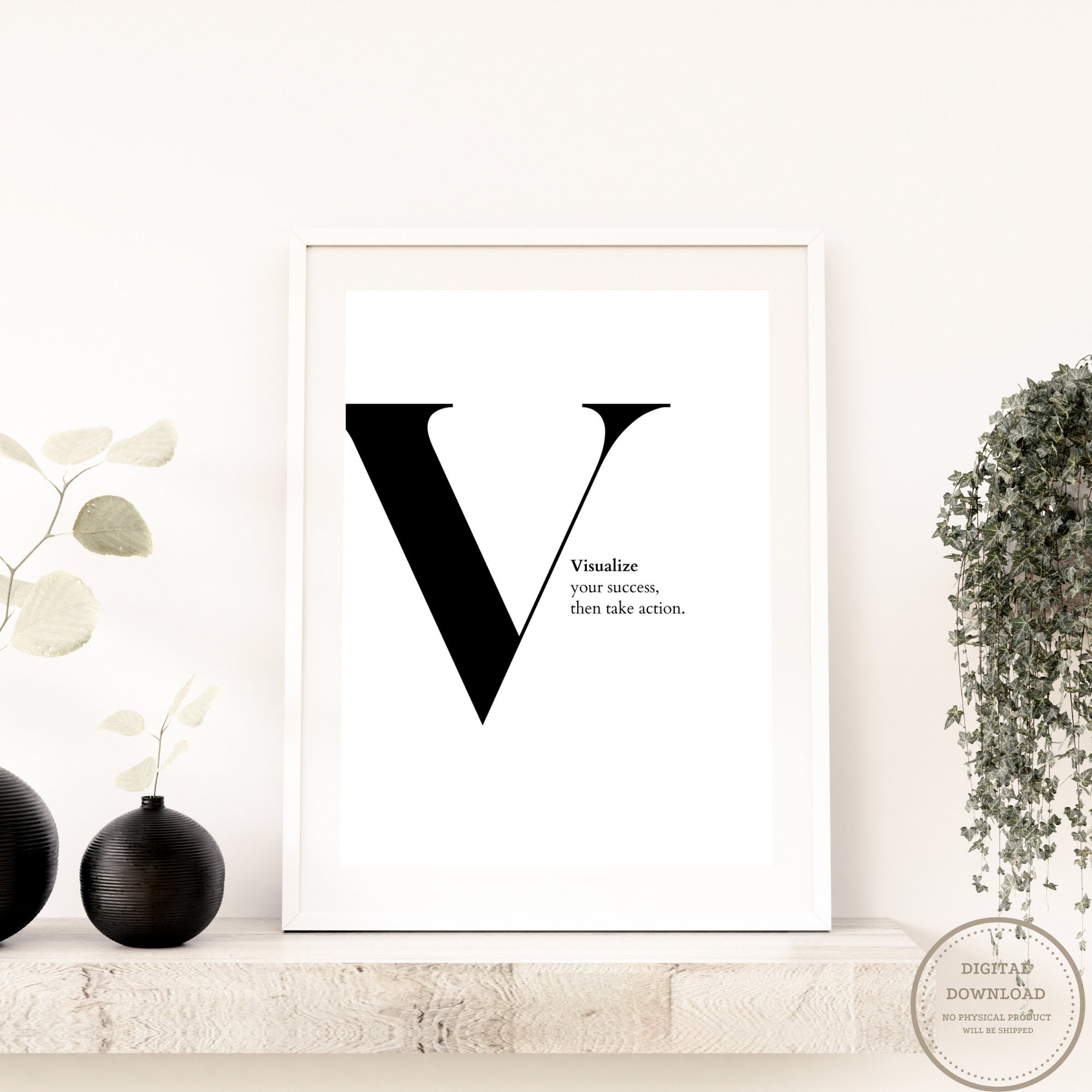 Letter V Printable Poster,motivational, Inspirational, Quote Wall Art ...