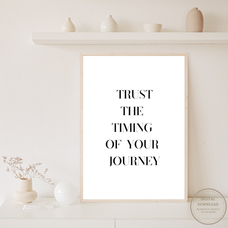 Trust the Timing, Inspirational Wall Art, Motivative, Quote Wall Art ...