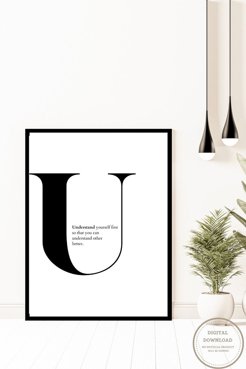 Letter U Printable Poster,motivational, Inspirational, Quote Wall Art ...