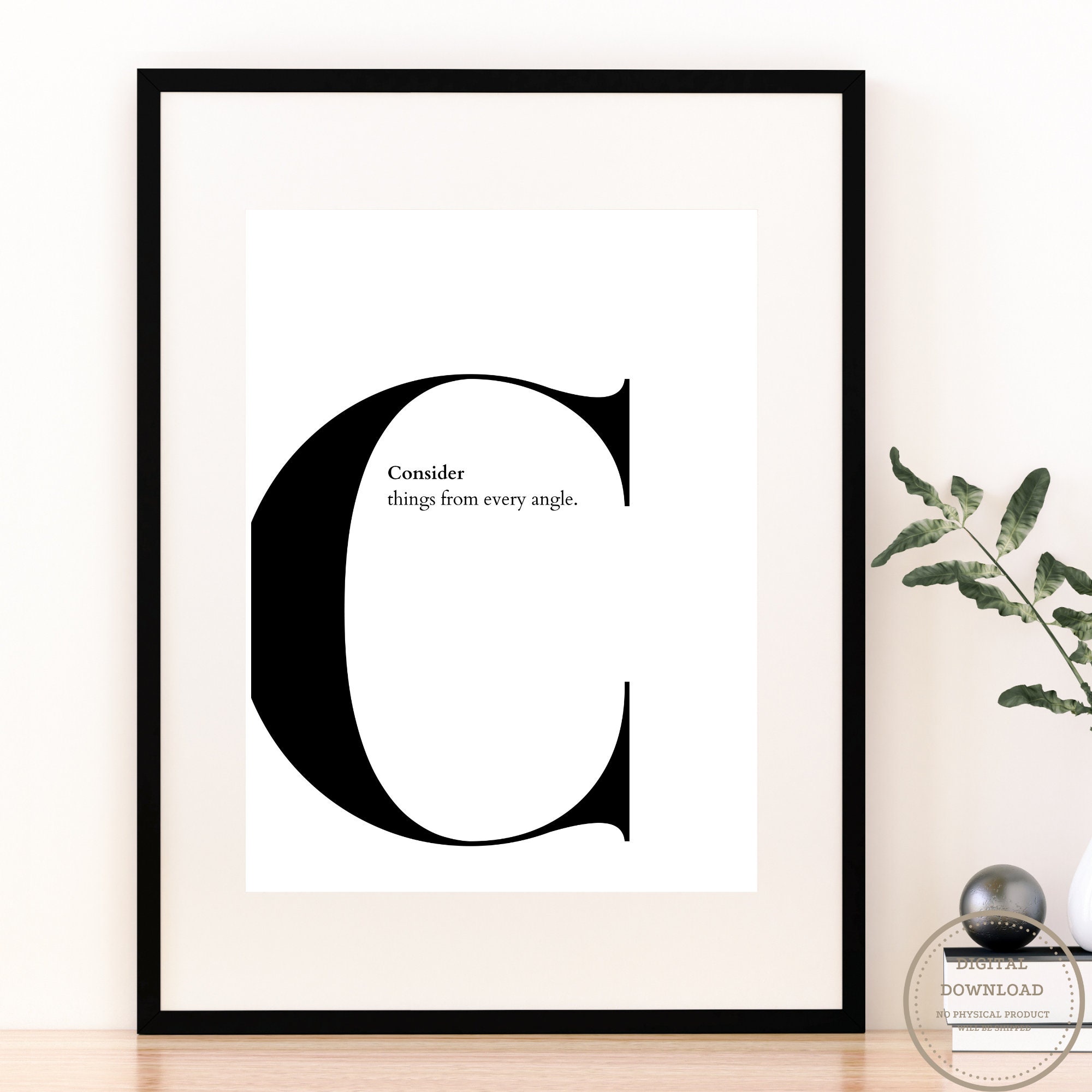 Letter C Printable Poster,motivational, Inspirational, Quote Wall Art ...
