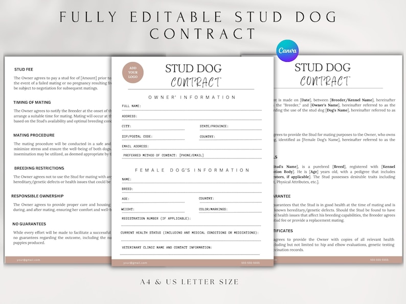 Stud Dog Contract Template, Breeding Services for Stud Dog Agreement ...
