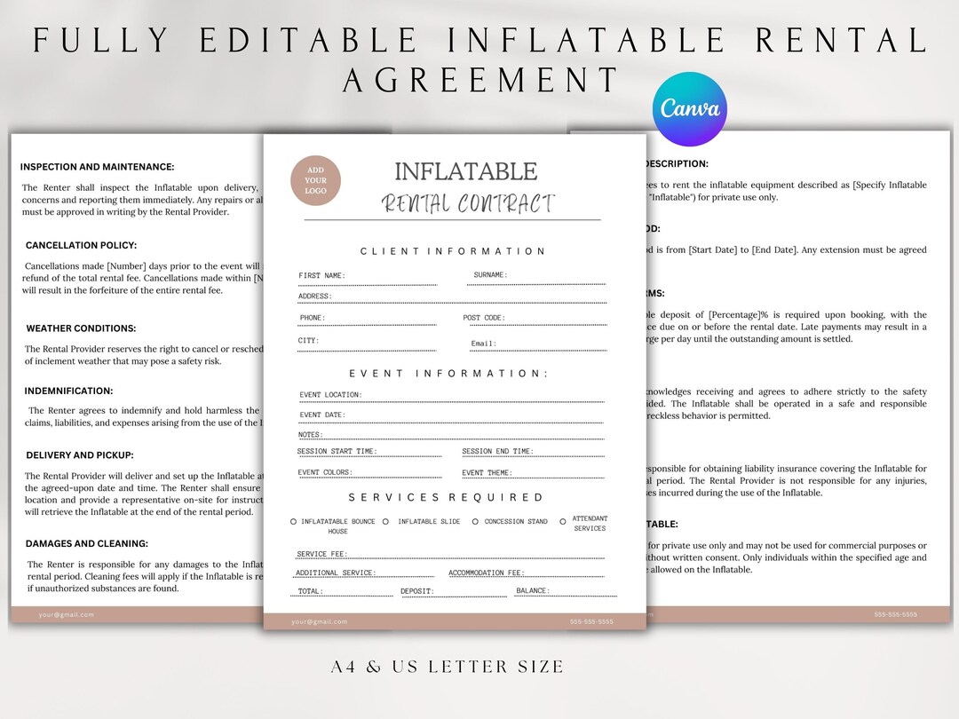 Professional Inflatable Rentalagreement Inflatable Rental Contract ...