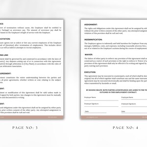 Professional Employment Contract Bundle, Employment Agreement Template ...