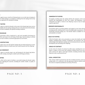 Stud Dog Contract Template, Breeding Services for Stud Dog Agreement, Dog Breeding Agreement ...