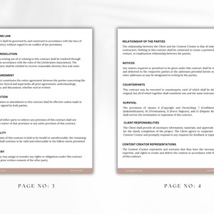 Editable Wedding Content Creator Contract Content Creator Services ...