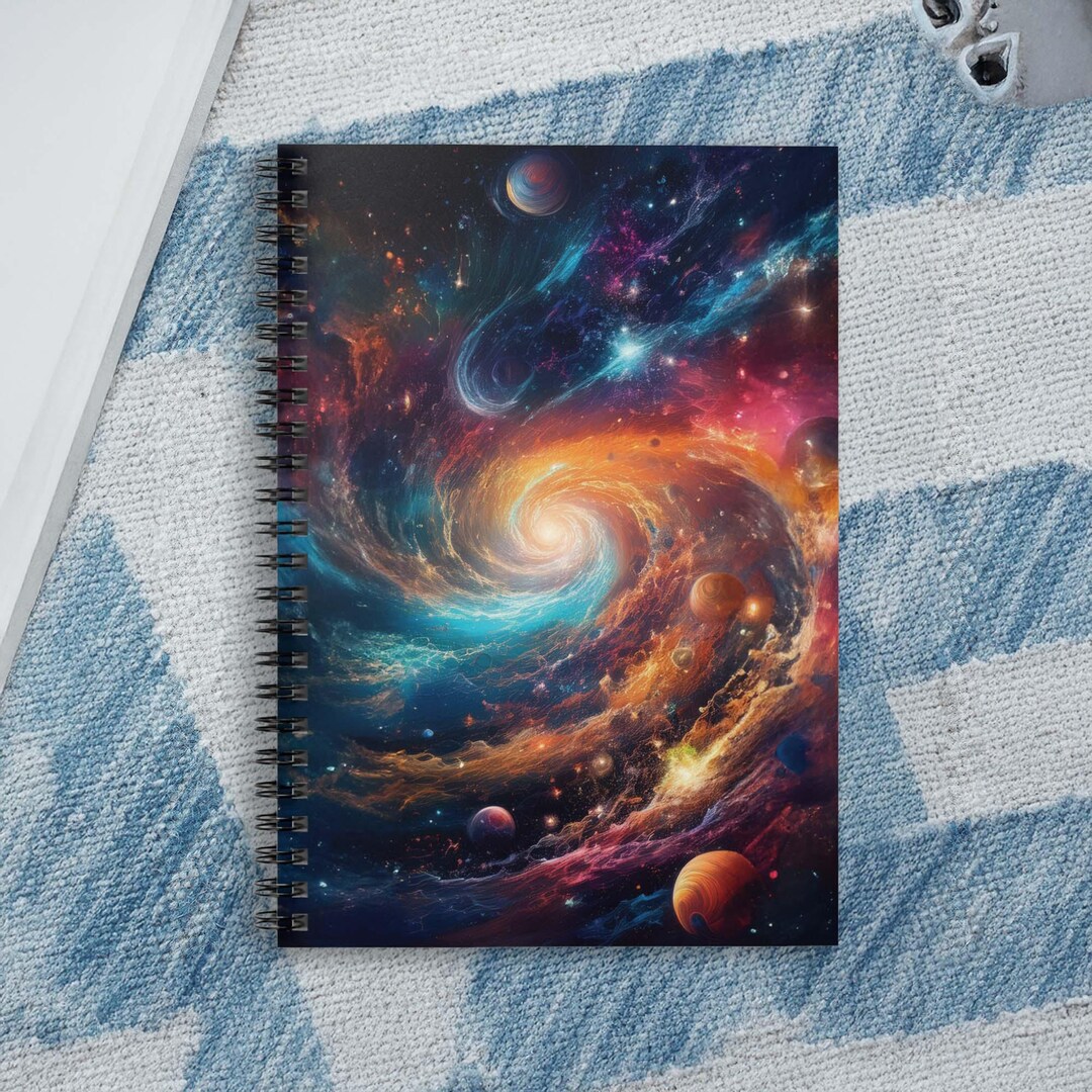 Cosmic Galaxy Spiral Notebook, Space Fantasy Journal, Celestial Swirl ...
