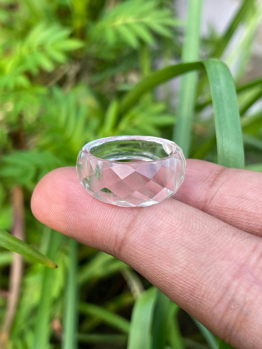 Natural Crystal Ring With Checker Cutting Gemstone Cabochon Loose for ...