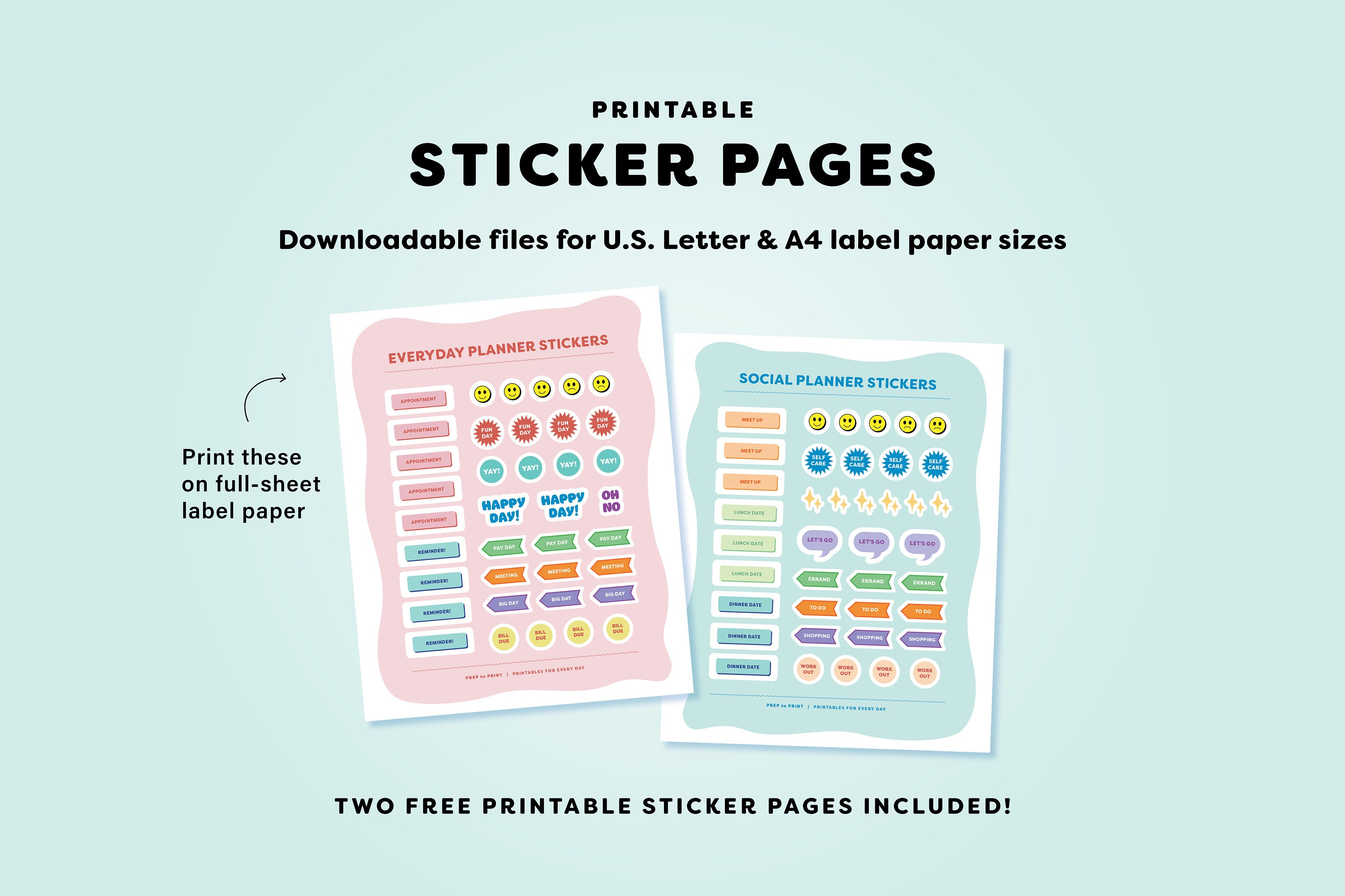 Printable Weekly Planner Pages in US Letter and A4 Paper Sizes. Instant ...