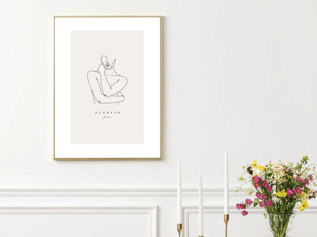 Scorpio Zodiac Sign Minimalist Art Print Star Sign Instant Download ...