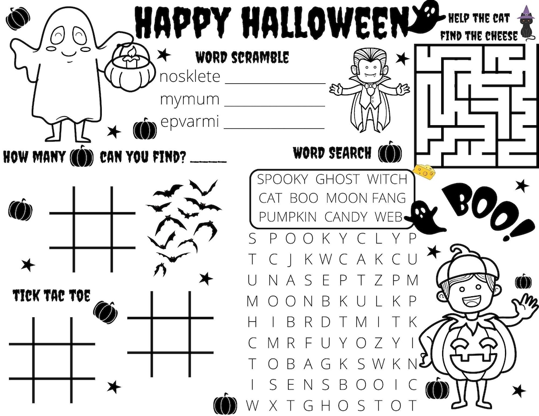 Halloween Activity Page - Etsy