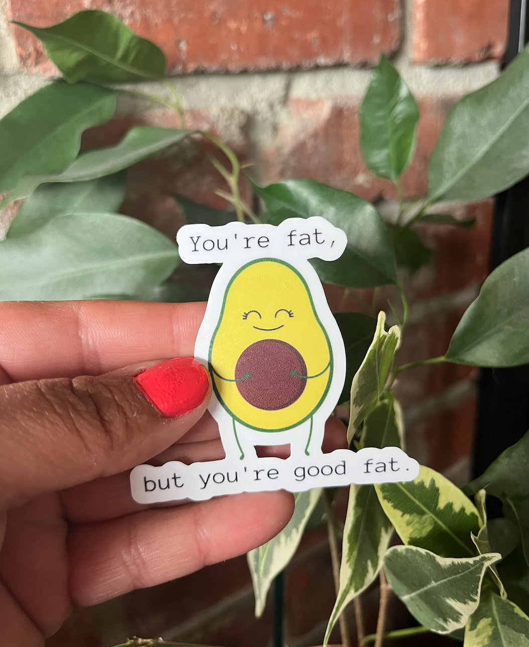 You're Fat but You're Good Fat Sticker, Avocado Sticker, Die-cut ...