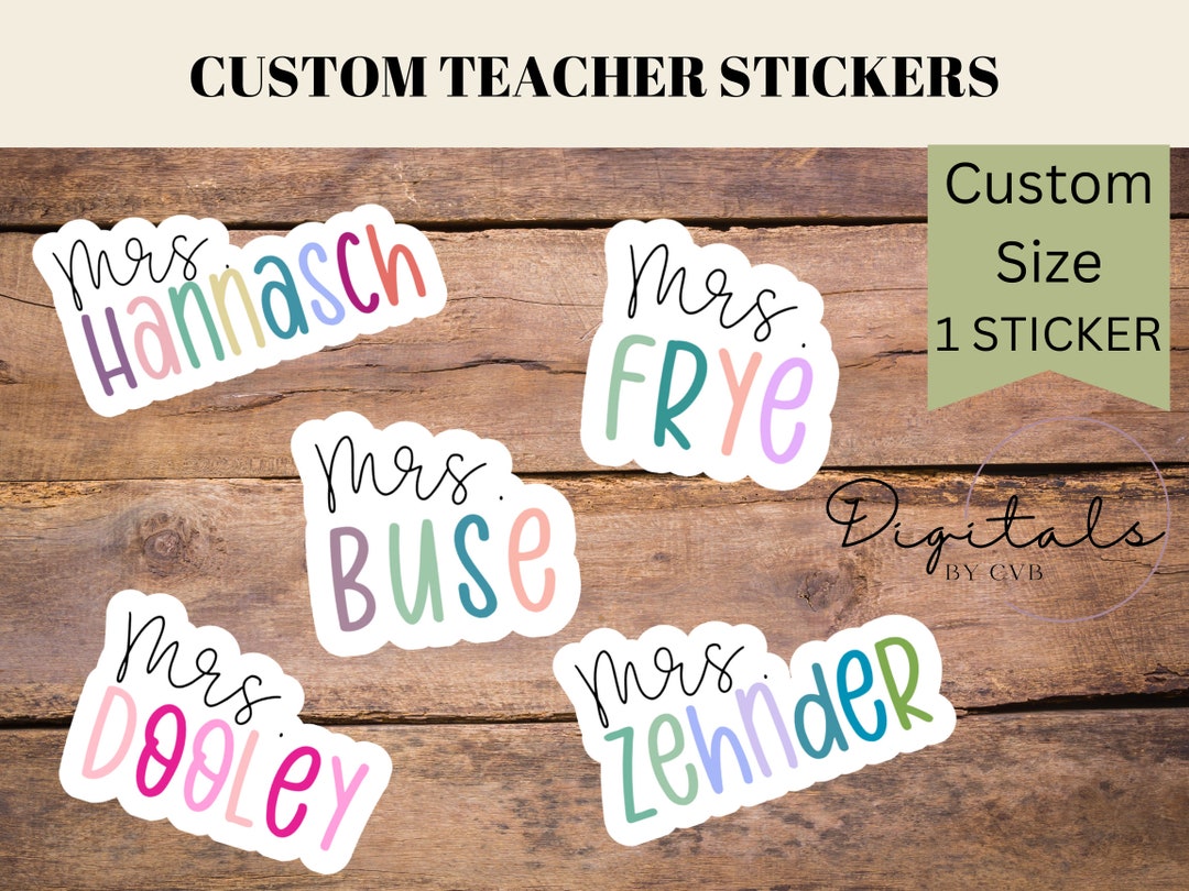 Personalized Teacher Name Sticker, Custom Teacher Sticker, 3", Decal ...