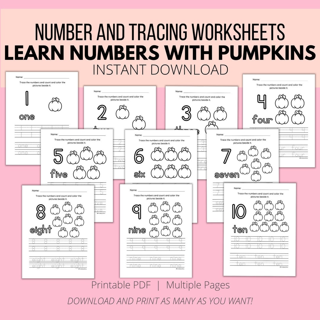 Number Tracing Worksheets PDF / Traceable Numbers / Preschool ...