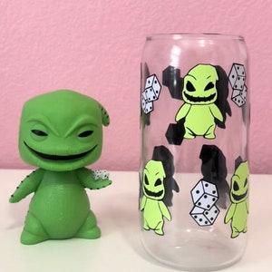 Glow in the Dark Oogie Boogie Glass Cup | Boogey Man Halloween Glass ...
