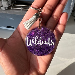 K-state Wildcats Keychain | Handmade Acrylic Glitter Keychain | KSU ...